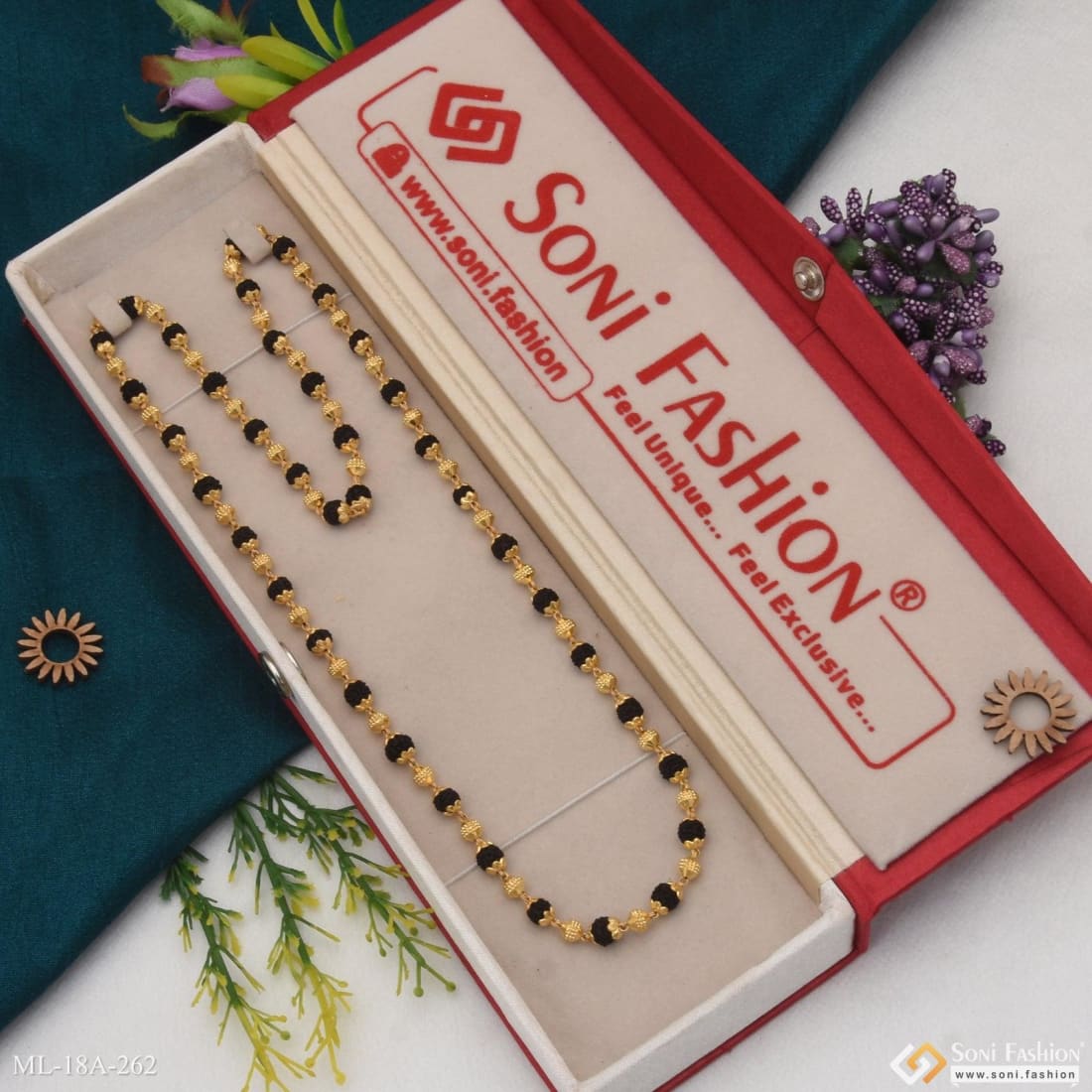 1 gram gold forming lovely design high-quality rudraksha mala for men – Soni Fashion®