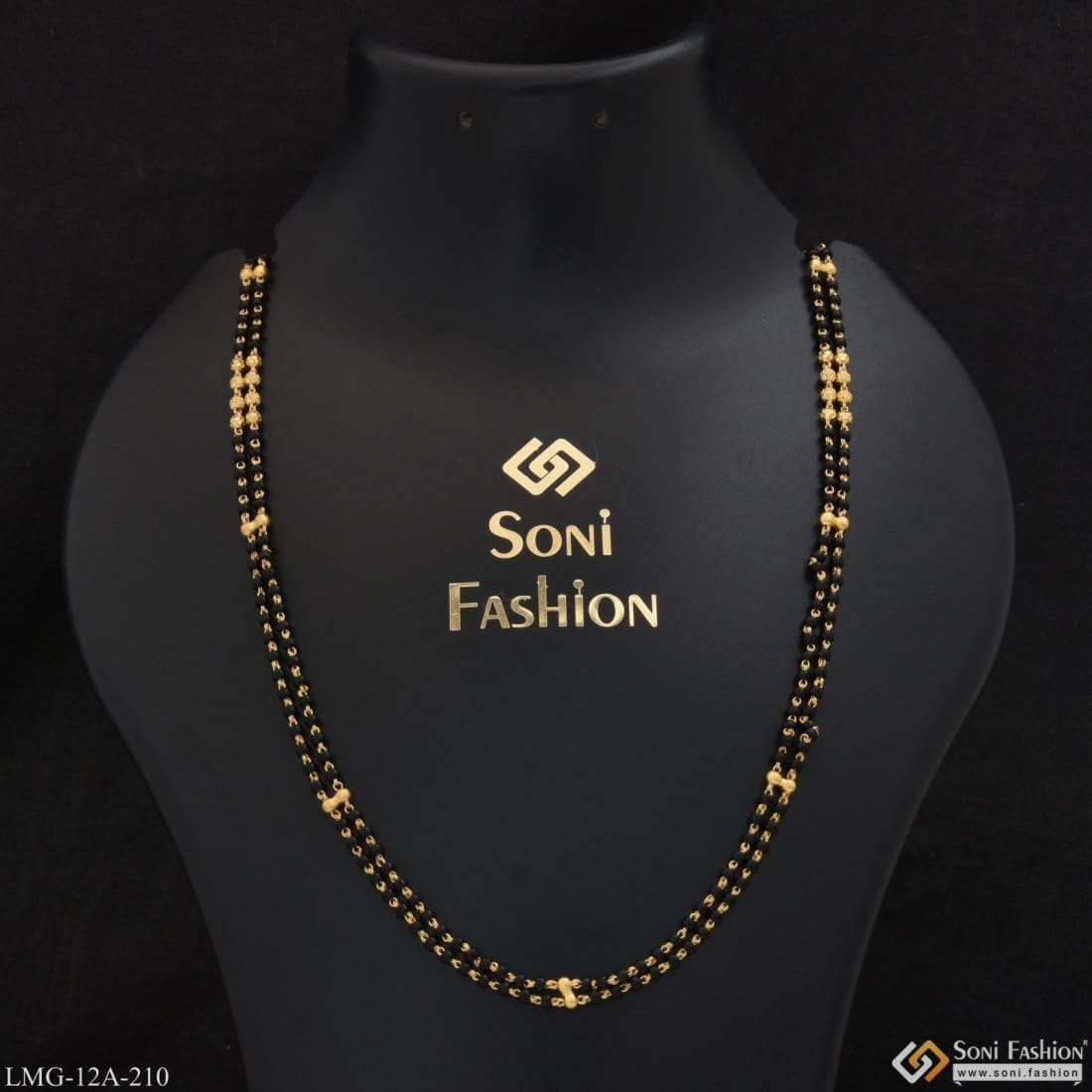 1 Gram Gold Plated 2 Line Brilliant Design Mangalsutra Dori For Women ...