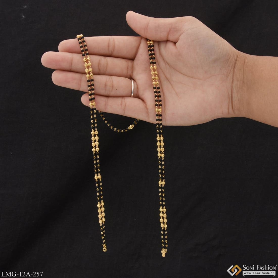 1 gram gold plated 2 line high-class design mangalsutra dori for women ...