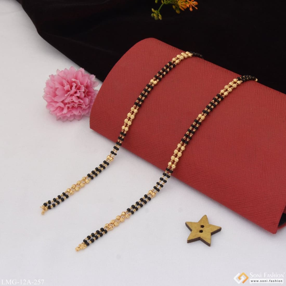 1 gram gold plated 2 line high-class design mangalsutra dori for women ...