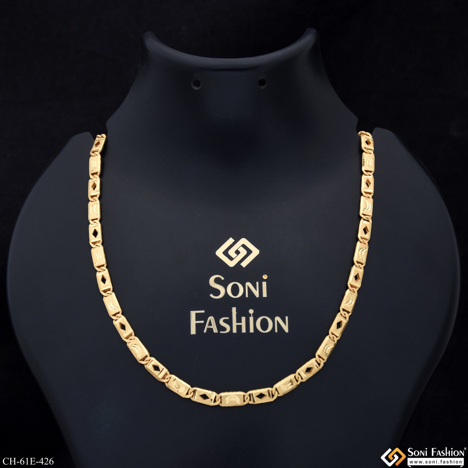 1 Gram Gold Plated Nawabi Chain for Men - Style E426 – Soni Fashion