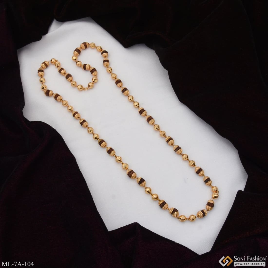 Very Best Design Rudraksha Mala With Golden Ball Design - Gold Plated ...