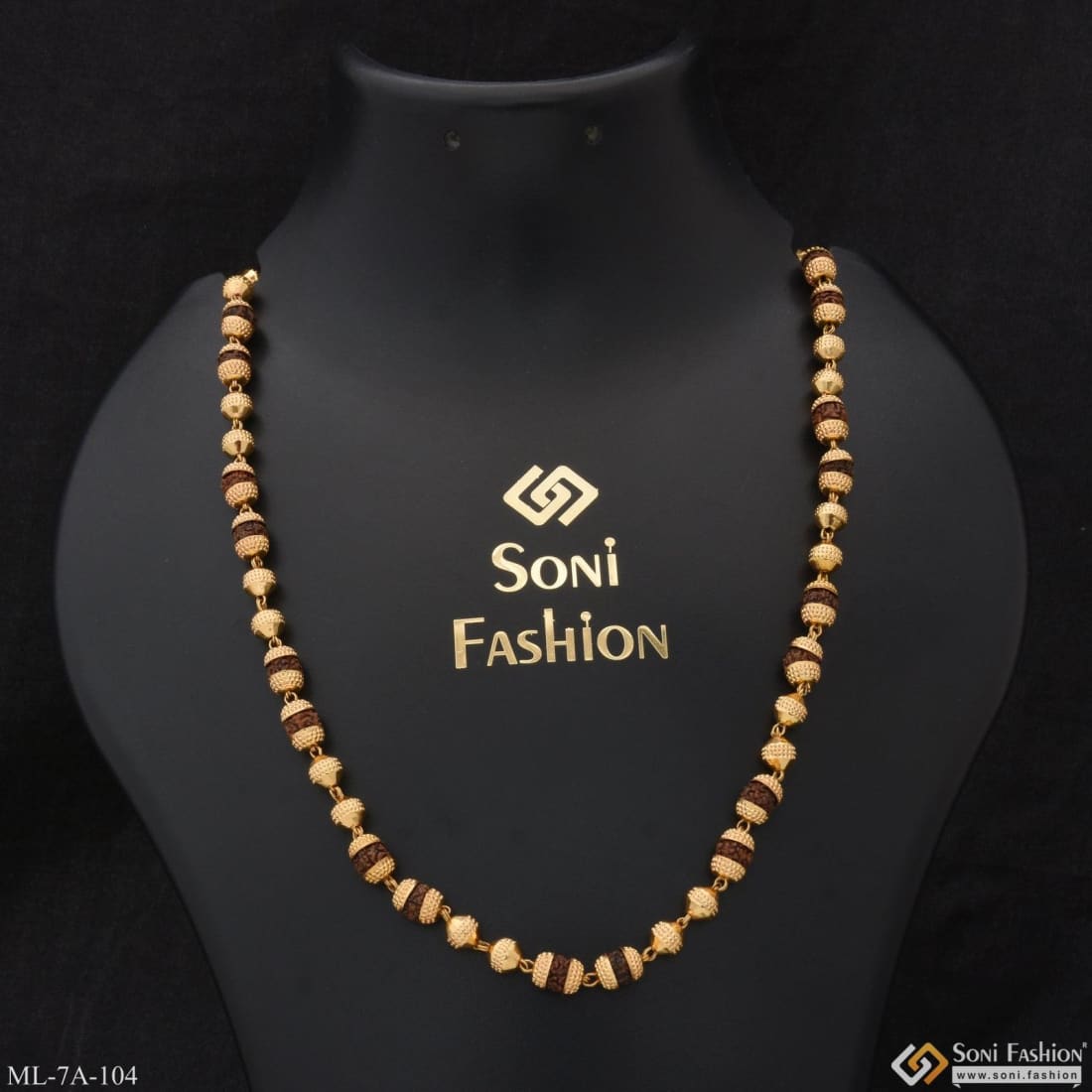 Very Best Design Rudraksha Mala With Golden Ball Design - Gold Plated ...