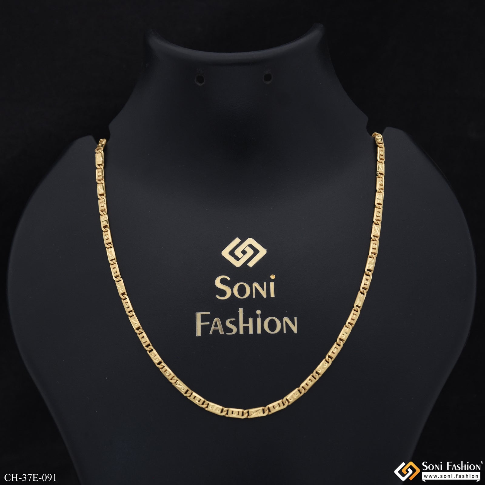 1 Gram Gold Plated Slim Design Nawabi Chain for Men - Style E091 – Soni ...