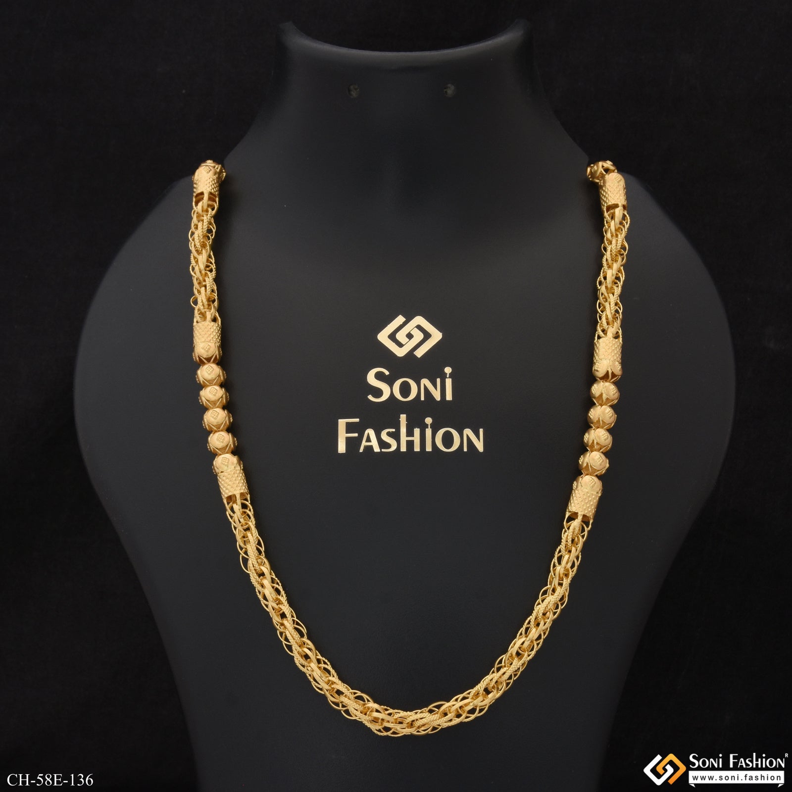1 Gram Gold Plated 2 In 1 Rassa Chain for Men - Style E136 – Soni Fashion