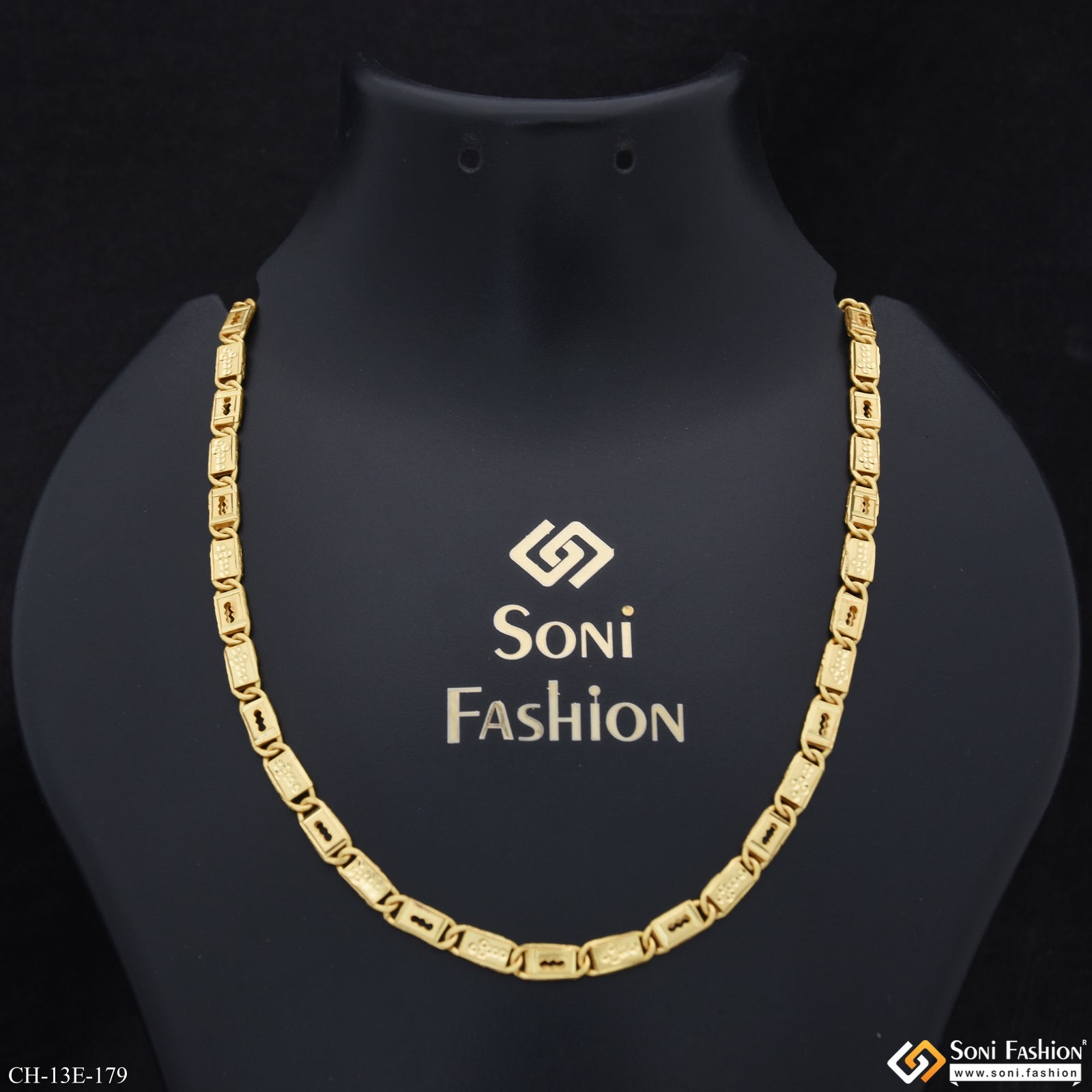 Fabulous Design Gold Plated Biscuit Chain for Men - Style E179 – Soni ...