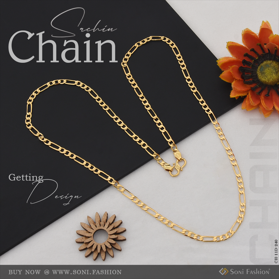 Attention-Getting Design Gold Plated Sachin Chain for Men - Style D240 ...