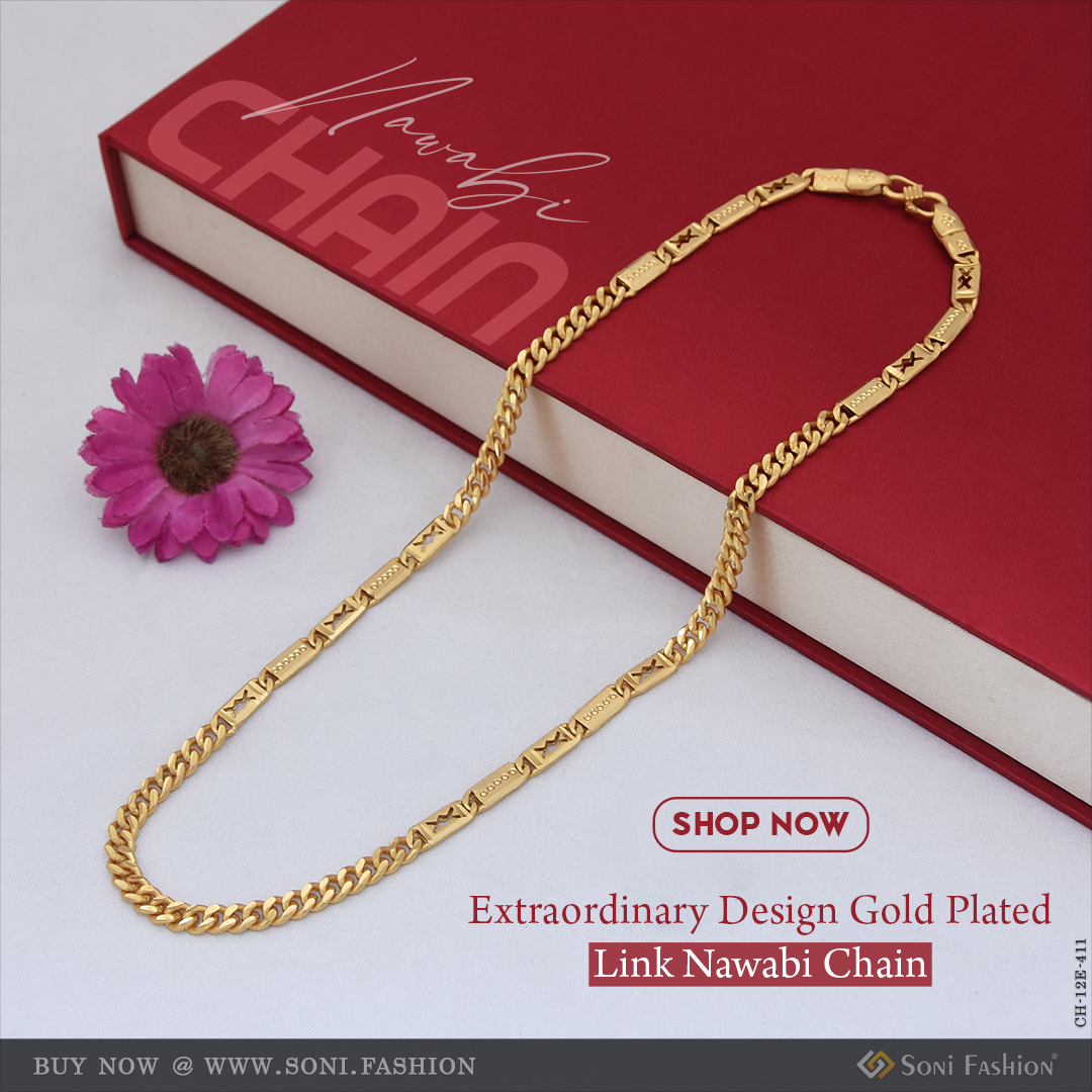 Extraordinary Design Gold Plated Link Nawabi Chain for Men - Style E41 ...