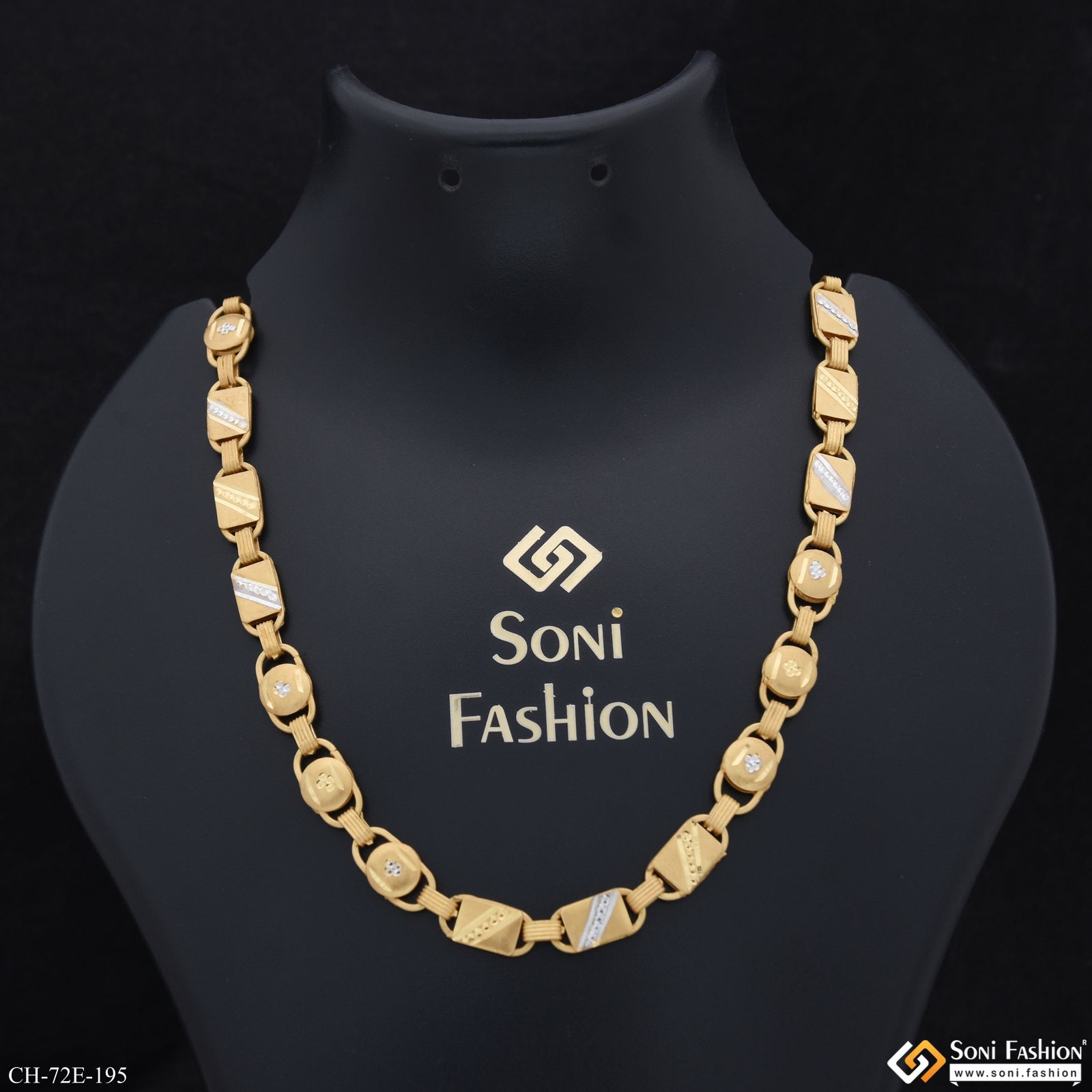 1 Gram Gold Plated 2 In 1 Latest Design Nawabi Chain for Men - Style E ...