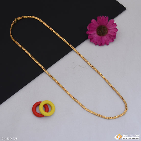 Slim Design Gold Plated Nawabi Chain for Men - Style D758 – Soni Fashion