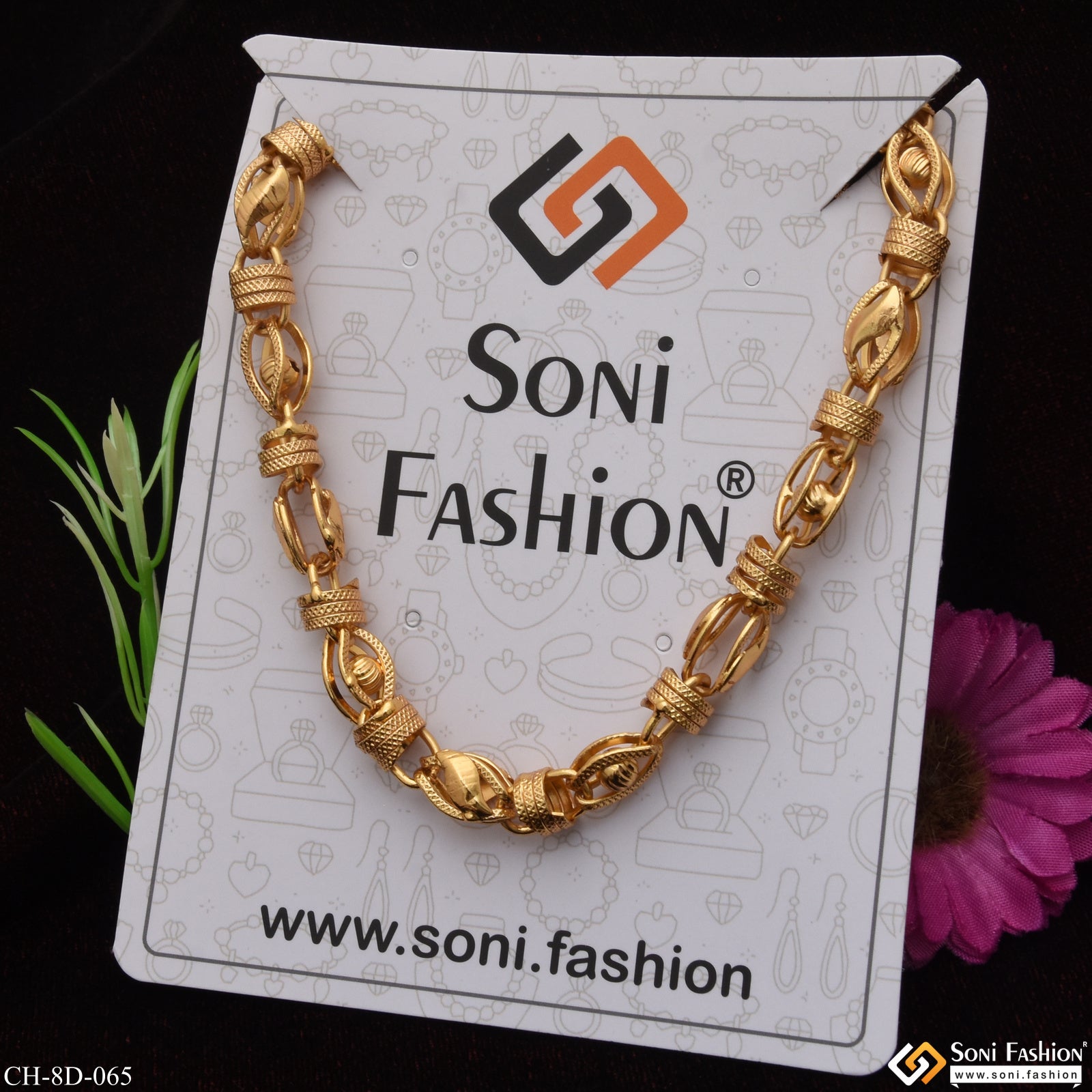 3D - Ball Exquisite Design High-Quality Gold Plated Chain for Men - St ...