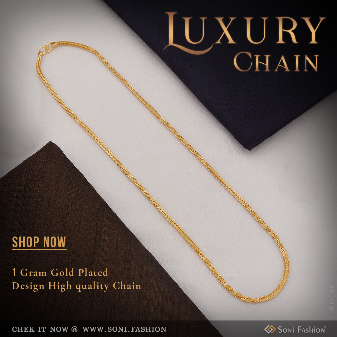 1 gram gold plated expensive-looking design high-quality chain for men ...