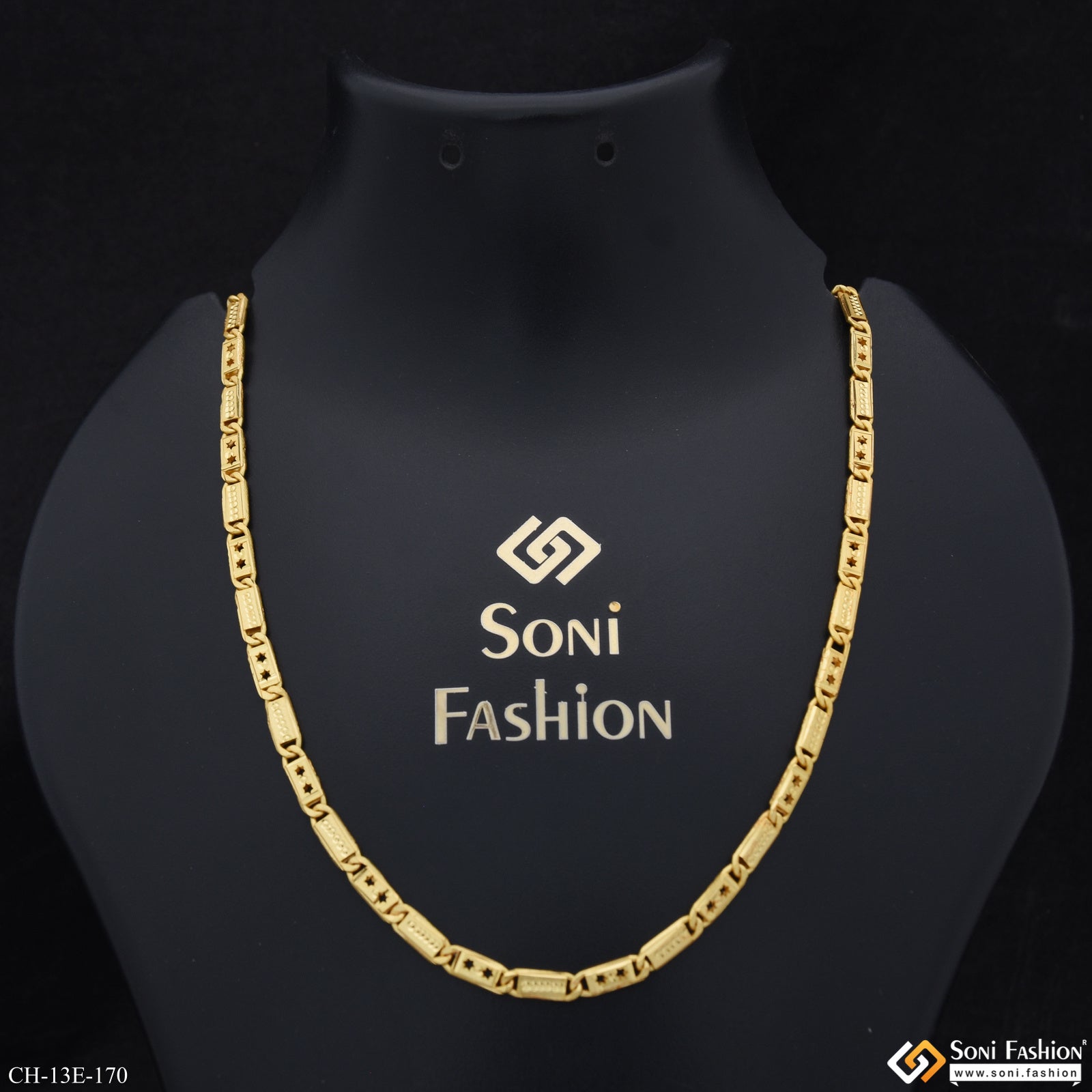 Delicate Design Gold Plated Biscuit Chain for Men - Style E170 – Soni ...