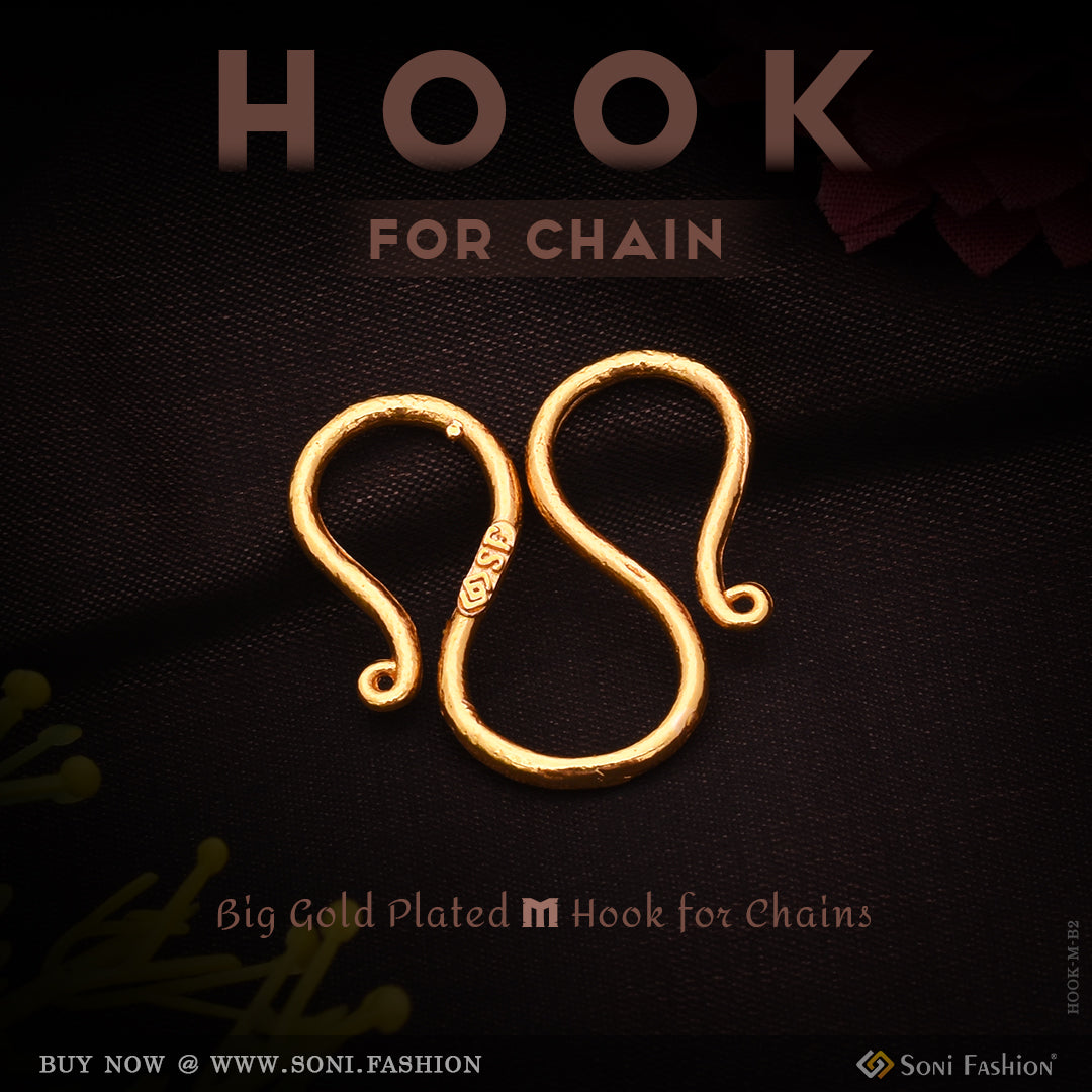 Big size - m/w hook for chain - gold plated - design 2 – Soni Fashion