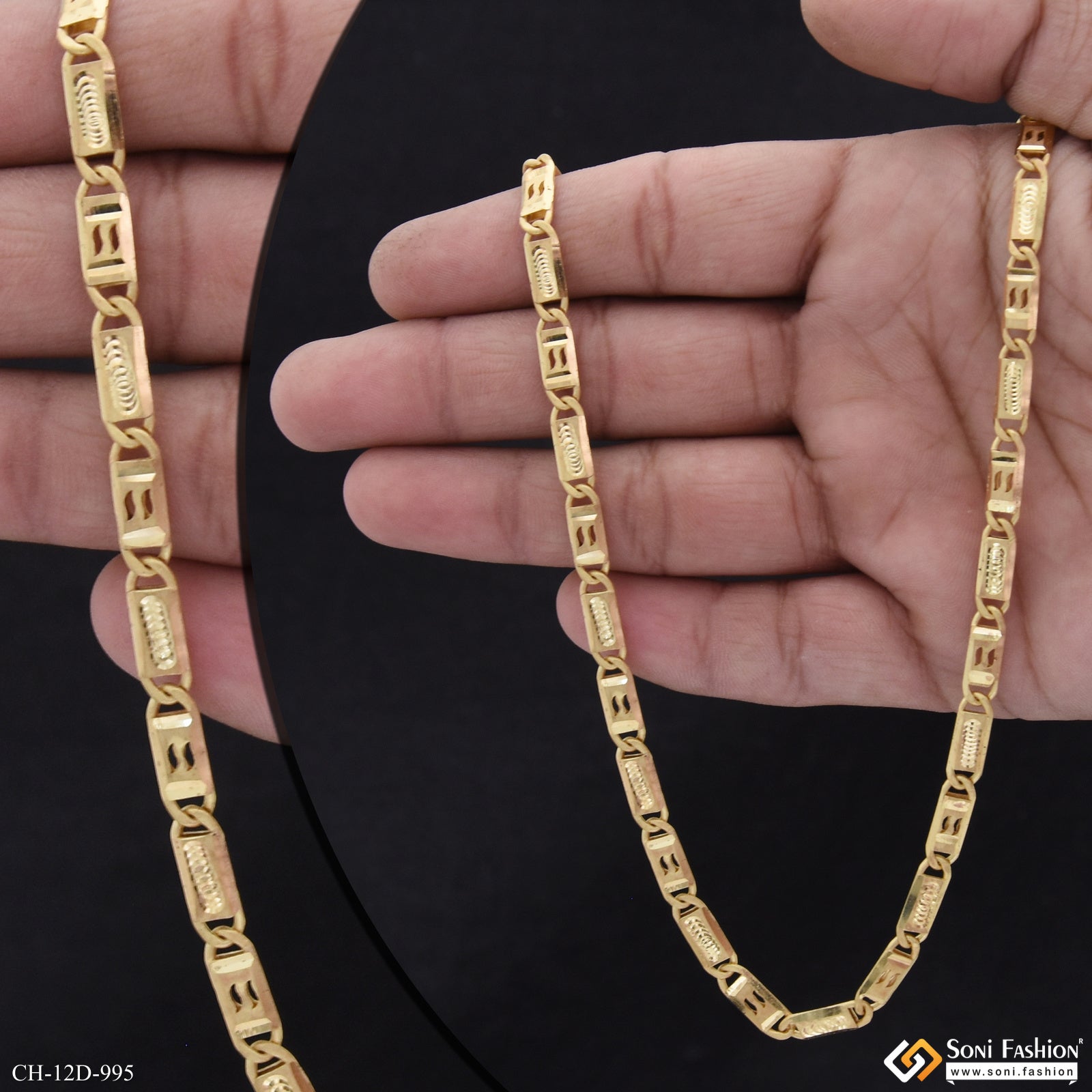 Latest Design Gold Plated Nawabi Chain for Men - Style D995 – Soni ...