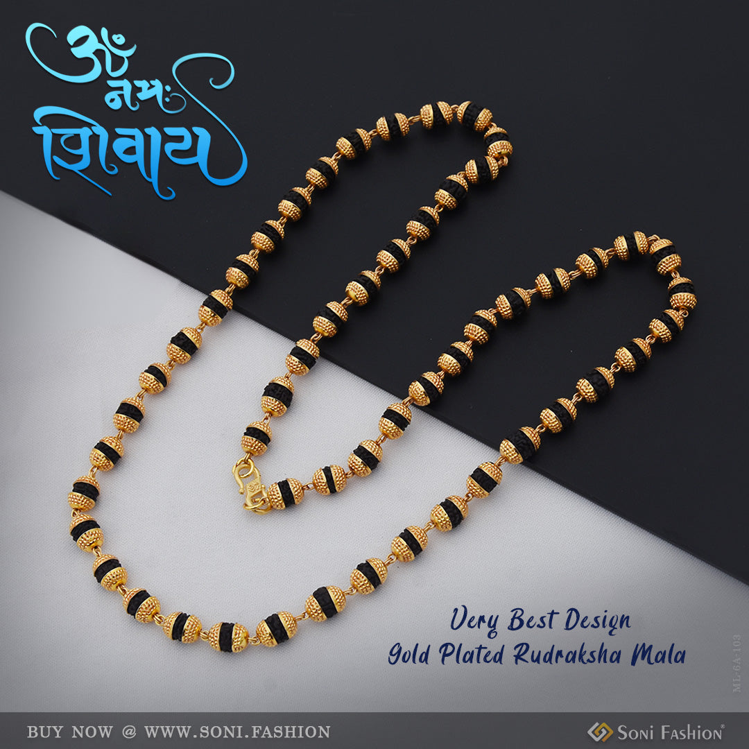 Very best design rudraksha mala - gold plated - for men boys - style ...