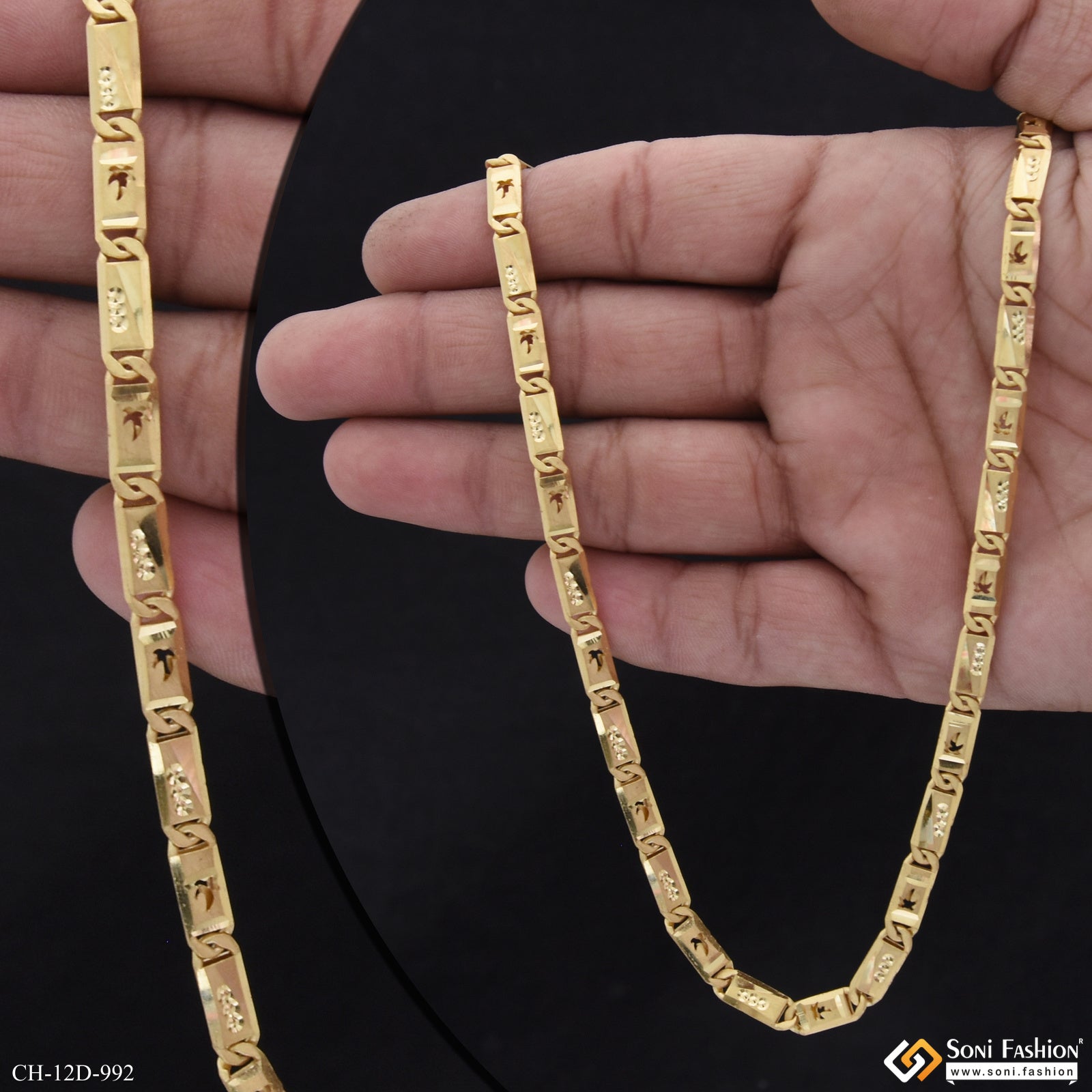 Superior Quality Graceful Design Gold Plated Nawabi Chain for Men - St ...