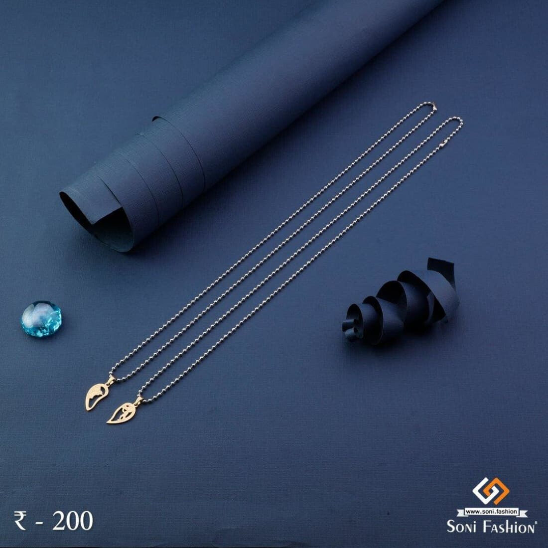 Best Friend Couple Locket With Chain - Stainless Steel Pendant Set ...