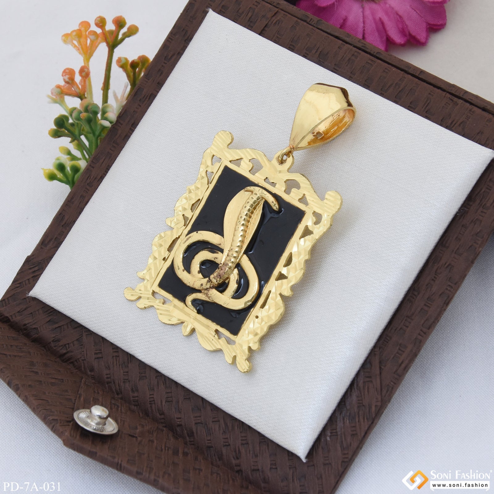 Goga Maharaj Handmade Gold Pendant with Black Background - Style A031 ...