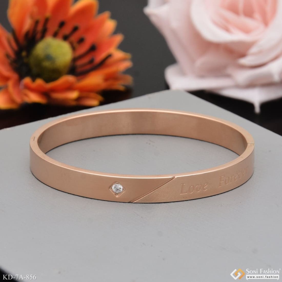 Love Forever Stunning Design Superior Quality Rose Gold Kada For Men ...