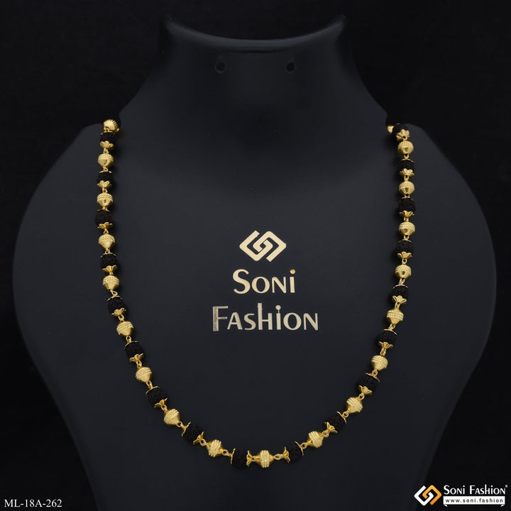 1 Gram Gold Forming Lovely Design High-Quality Rudraksha Mala for Men ...