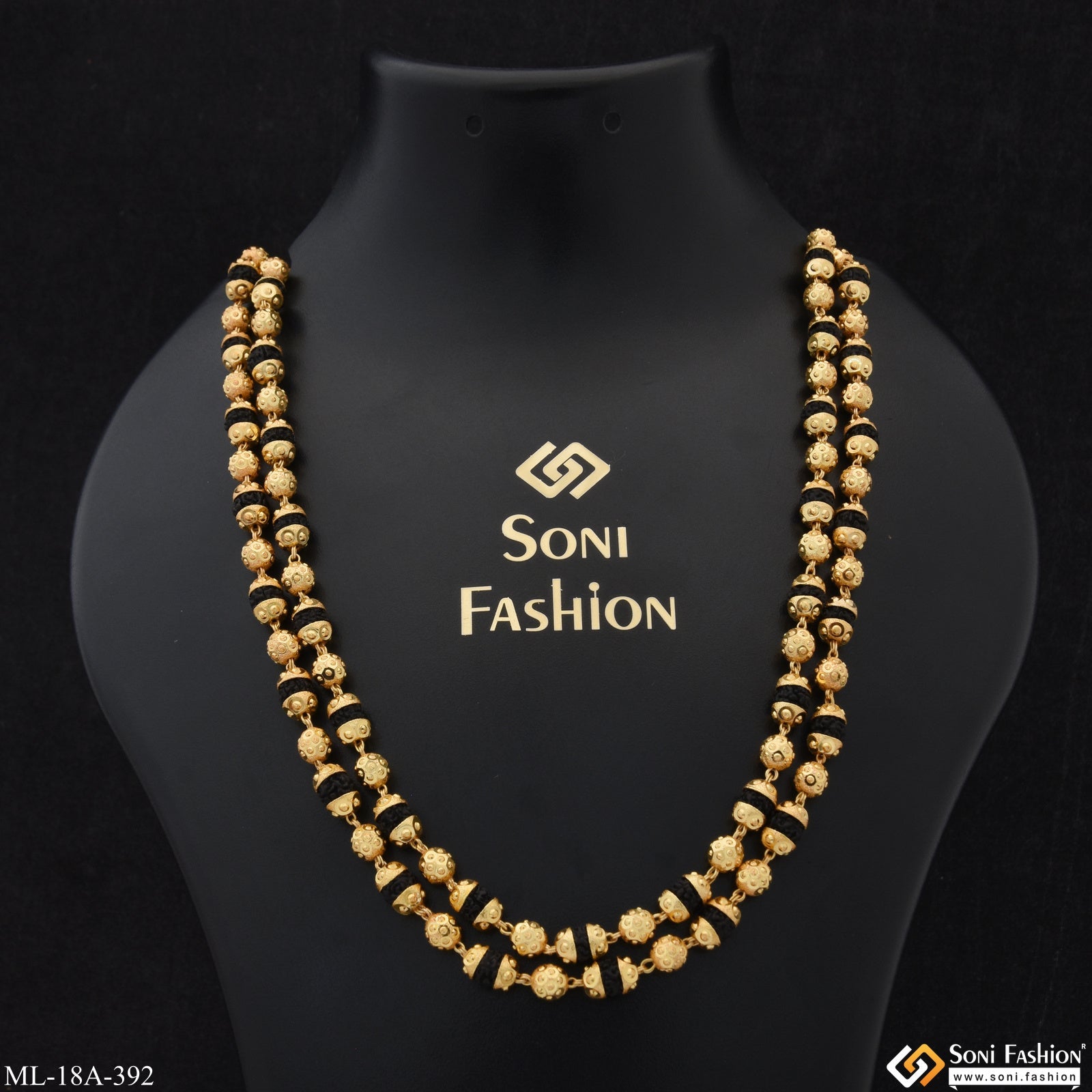 2 Line Attention-Getting Design Rudraksha Mala for Men - Style A392 ...