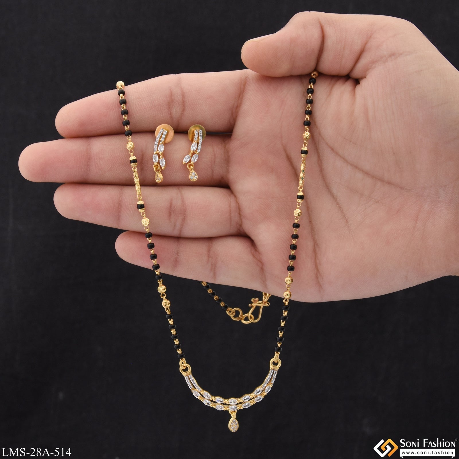 1 Gram Gold Plated Eye-Catching Design Mangalsutra Set for Women - Sty ...
