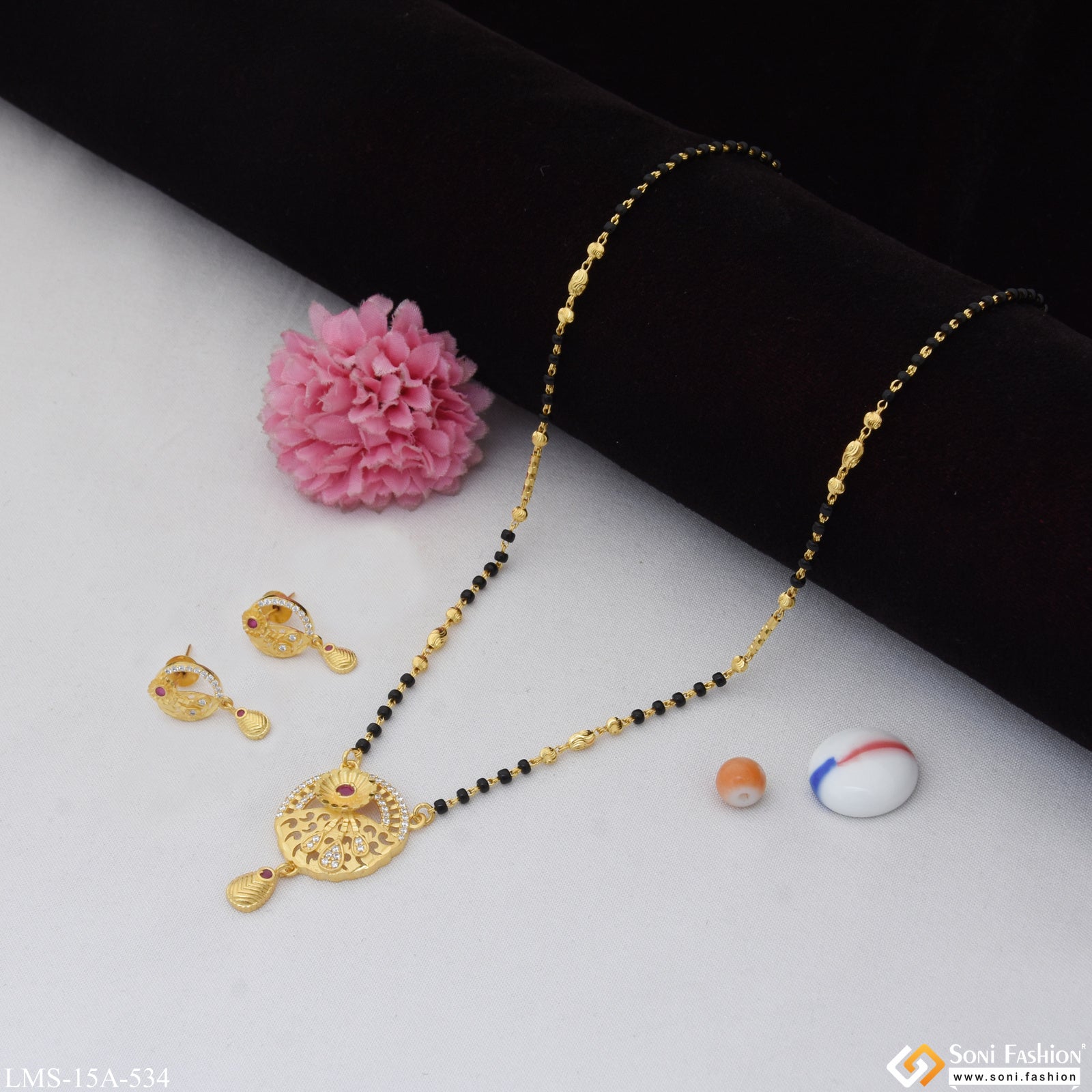 Sparkling Design Gold Plated Mangalsutra Set for Women - Style A534 ...