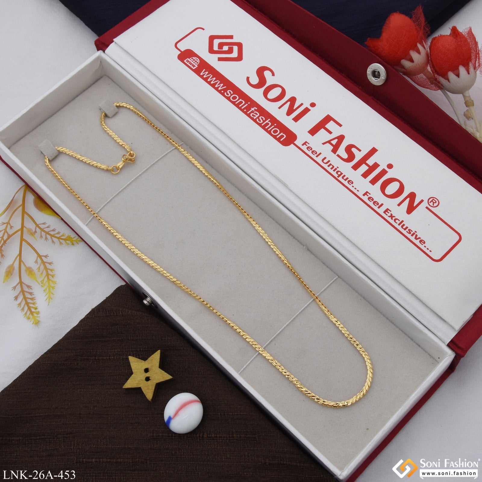 1 Gram Gold Plated Beautiful Design Cool Design Chain for Ladies - Sty ...