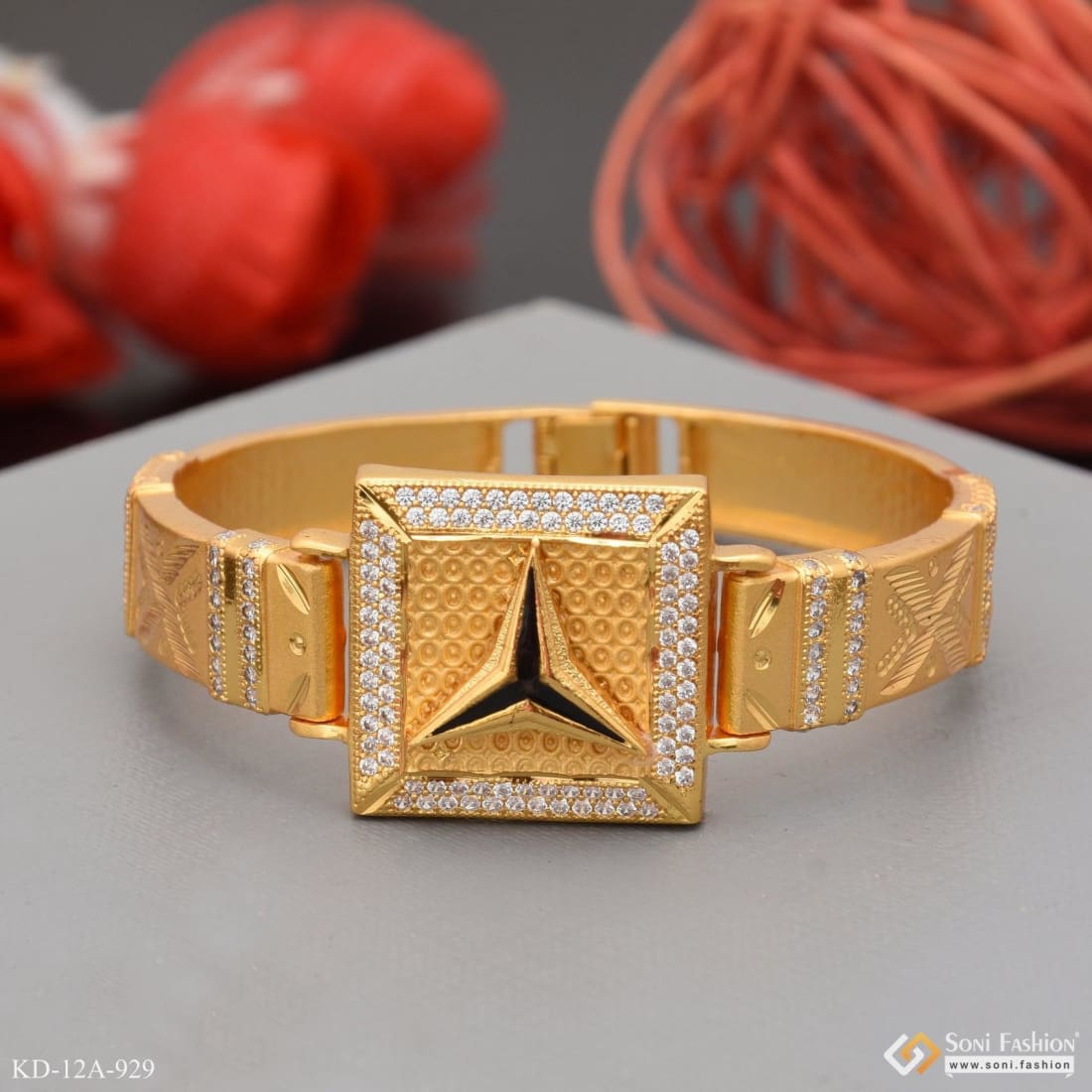 Triangle Streamlined Design Superior Quality Gold Plated Kada for Men ...